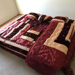Other | 9 Piece Bridal Comforter Set Maroon Golden | Poshmark